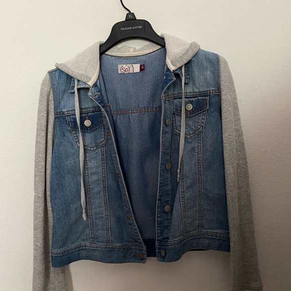 Sonoma | Jackets & Coats | So Denim Jacket With Sweatshirt Sleeves And ...